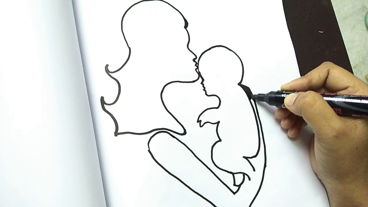 Mother and Baby Love Drawing Video - YouTube