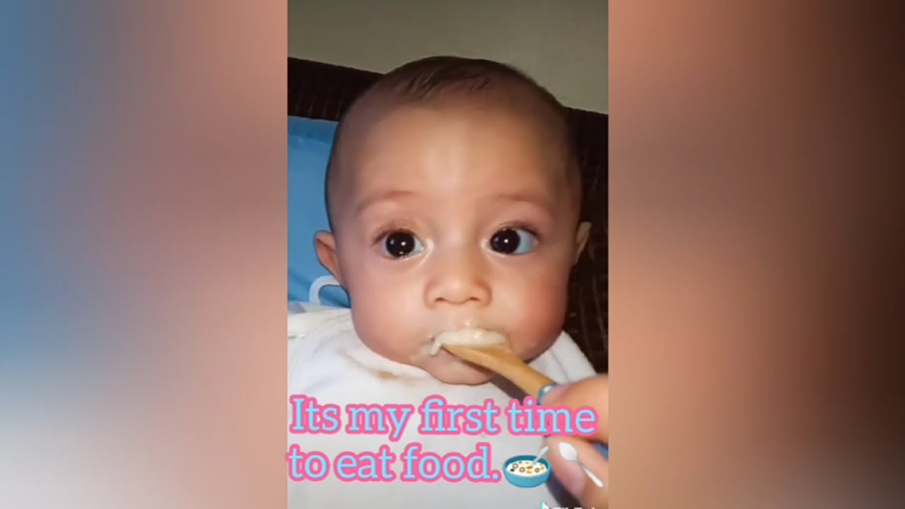 Fil-Am Baby: My Baby first time to eat cereal.|| Does he like||Tagalog ...