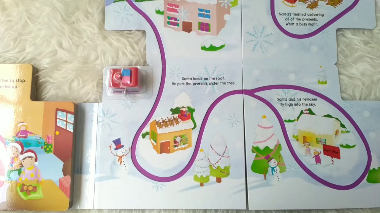 Santa's Busy Christmas Board Book with Fold-Out Play Track and Santa's ...