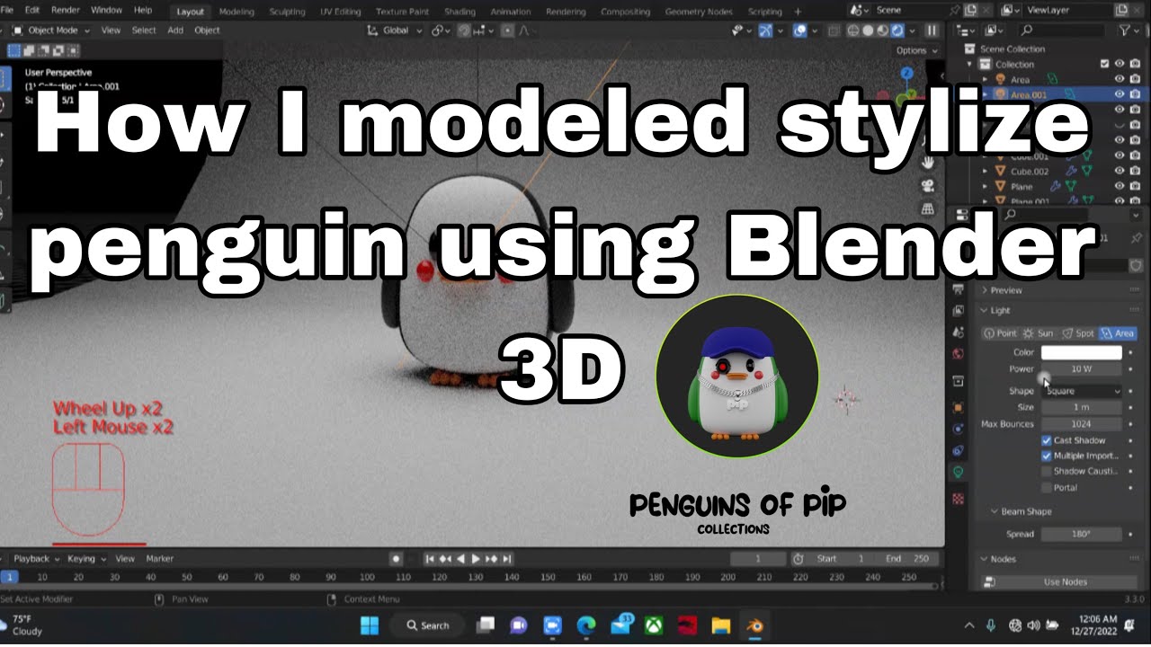 How to model a stylize Penguin using blender 3D. - YouTube