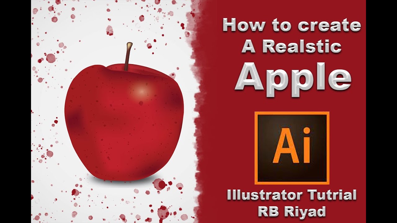 How to create a Realistic Apple । Illustrator Tutorial 2021 - YouTube
