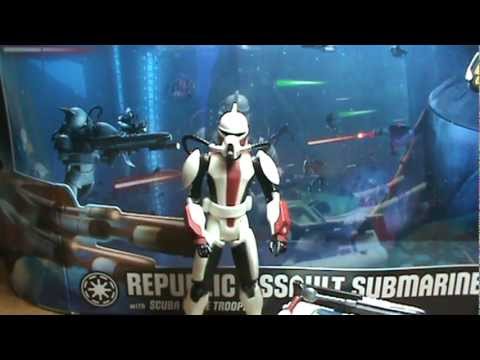 Starwars CW Republic Assault Submarine with Scuba Clone Trooper review ...