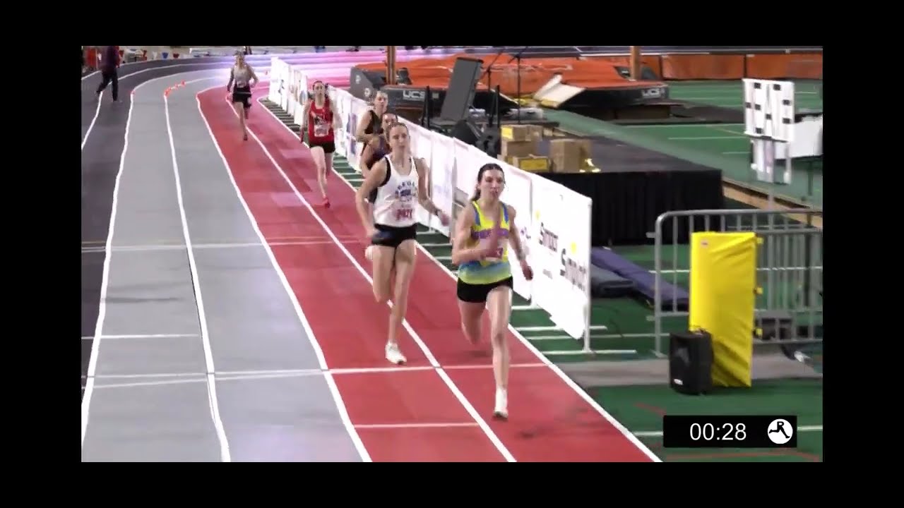 Sage Siegrist 400m leg of Sprint Medley Indoor Track Simplot Games Idaho - YouTube