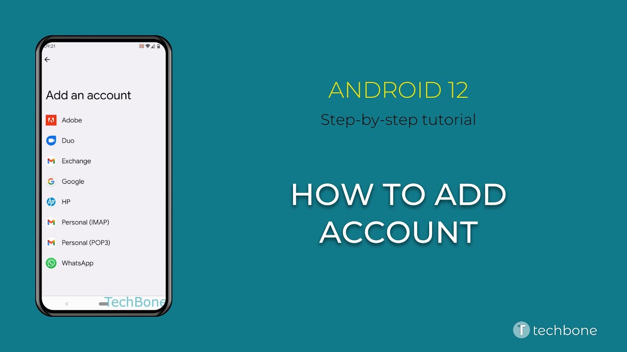 How to Add an Account [Android 12] - YouTube