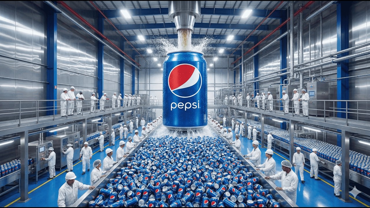 Inside a Mega Pepsi Factory: Filling the World's Biggest Blue Can - YouTube