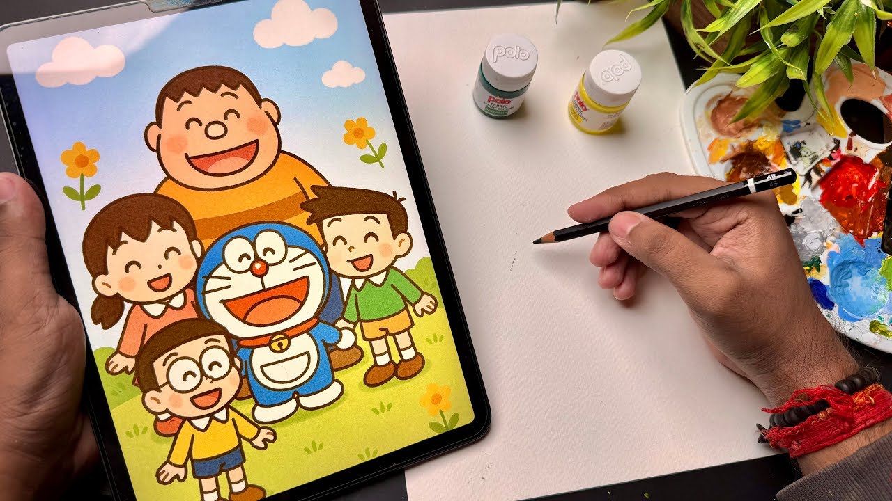 How To Draw Doraemon, Doraemon Drawing, Outline Tutorial 😍 - YouTube