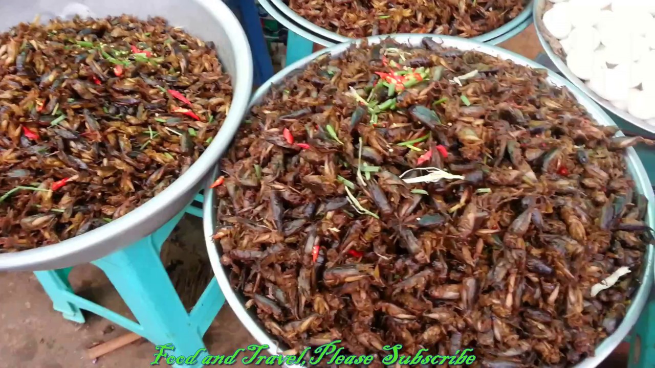 Asian Street Food Roasted insect - Cambodia street food - Asian food ...