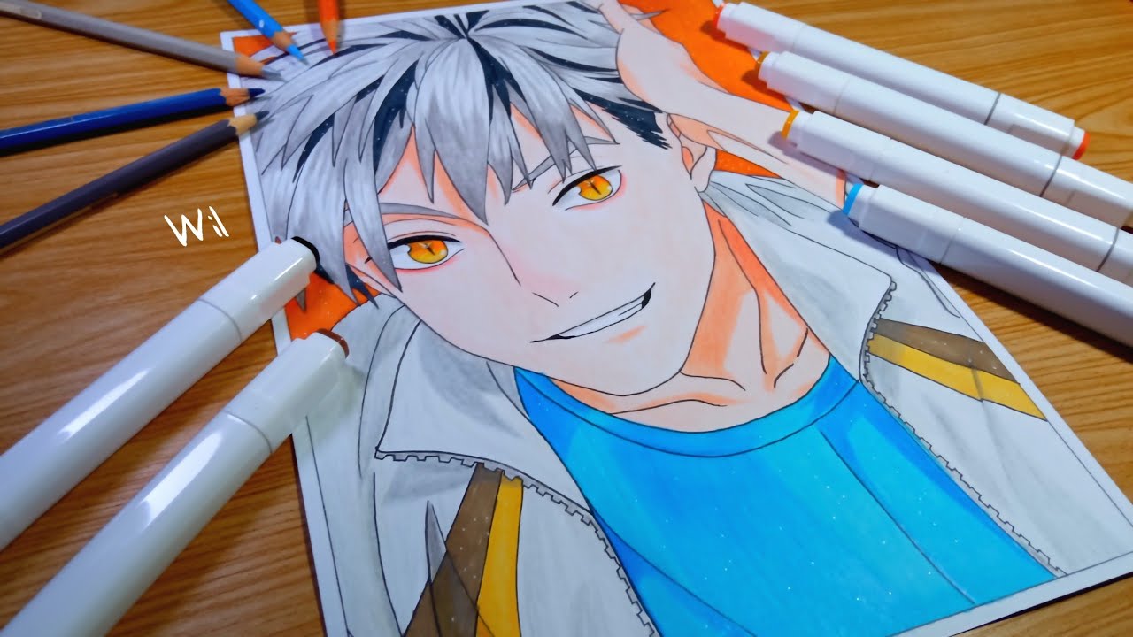DRAWING BOKUTO KOTARO [木兎 光太郎] (HAIKYUU!!) | Step By Step Drawing ...