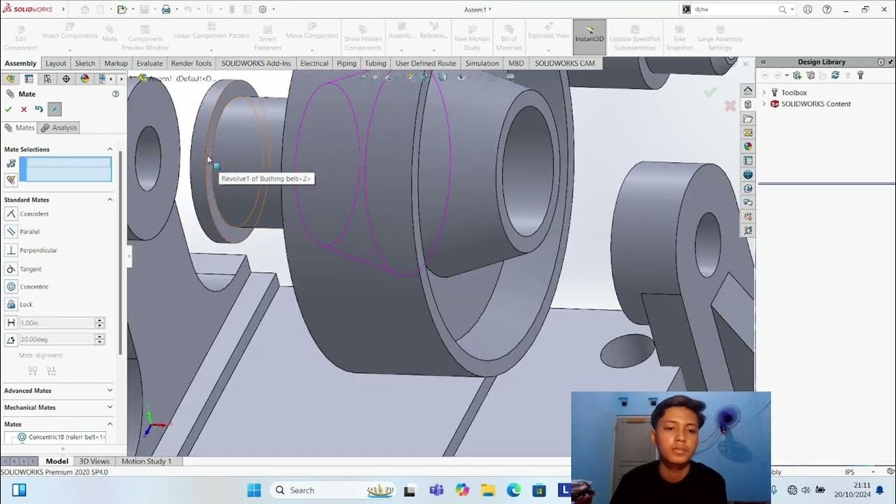"Video Tutorial Solidwork ASSEMBLY Cable support Proyek UTS CAD CAM # ...