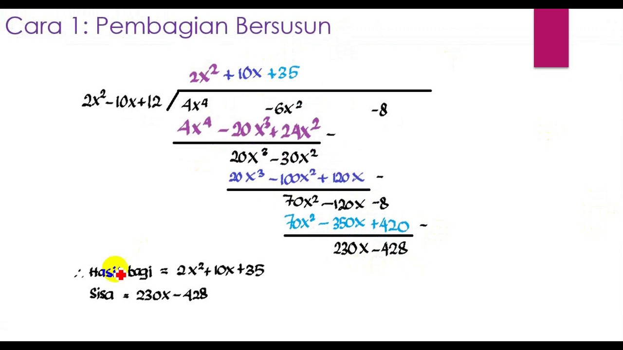 P 4 3 Pembagian Polinomial - YouTube