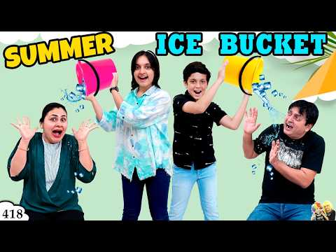 SUMMER ICE BUCKET | Ep 418 | Family Comedy Challenge | Vacation Masti Gk Quiz | Aayu and Pihu Show