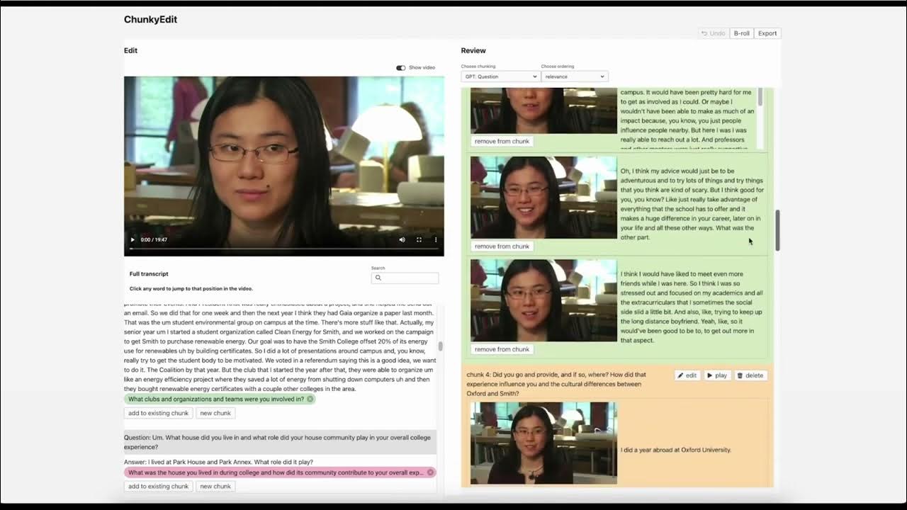 ChunkyEdit: Text-first video interview editing via chunking - YouTube