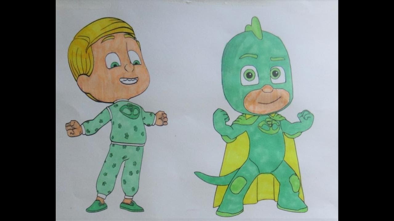 Coloring Greg Gekko PJ Masks - YouTube