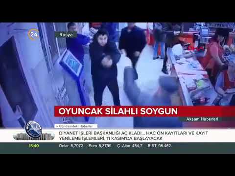 Rusya'da oyuncak silahla markete daldı