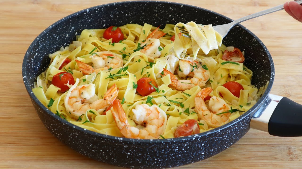 This Is The Most Delicious Pasta I've Ever Eaten! Pasta With Shrimp In ...