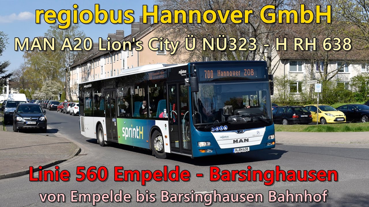 [Sound] Bus MAN A20 Lion's City Ü NÜ323 von regiobus Hannover GmbH - H ...