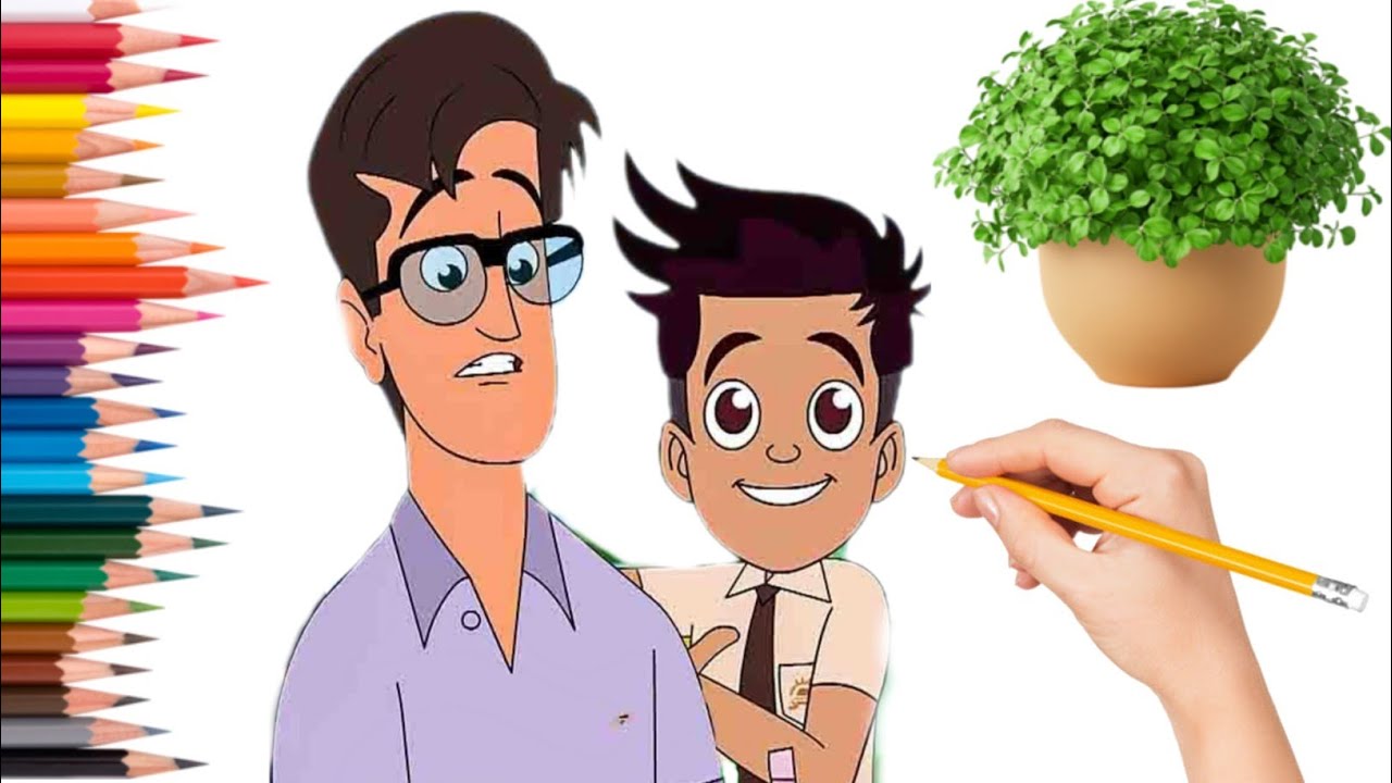 How to drawing chikoo aur bunty baba Rajib drawing easy step by step ...