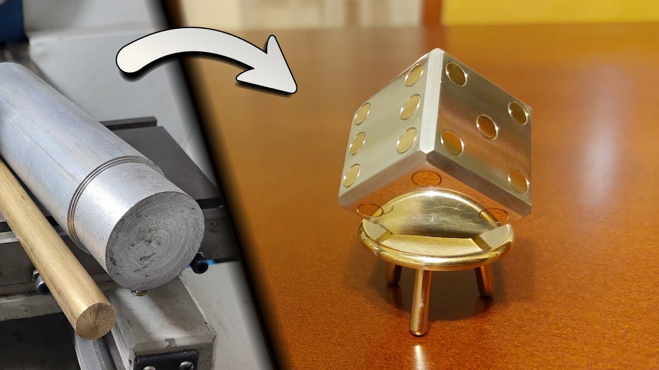 Making metal dice with mirror finish - YouTube