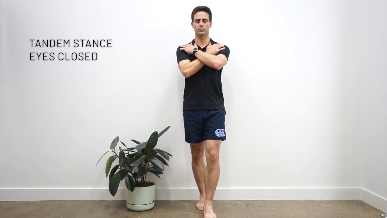 Tandem Stance Eyes Closed Balance - YouTube