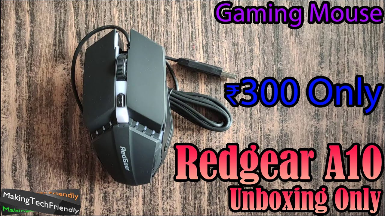 Unboxing Redgear A-10 Wired Gaming Mouse with RGB LED, Lightweight and ...