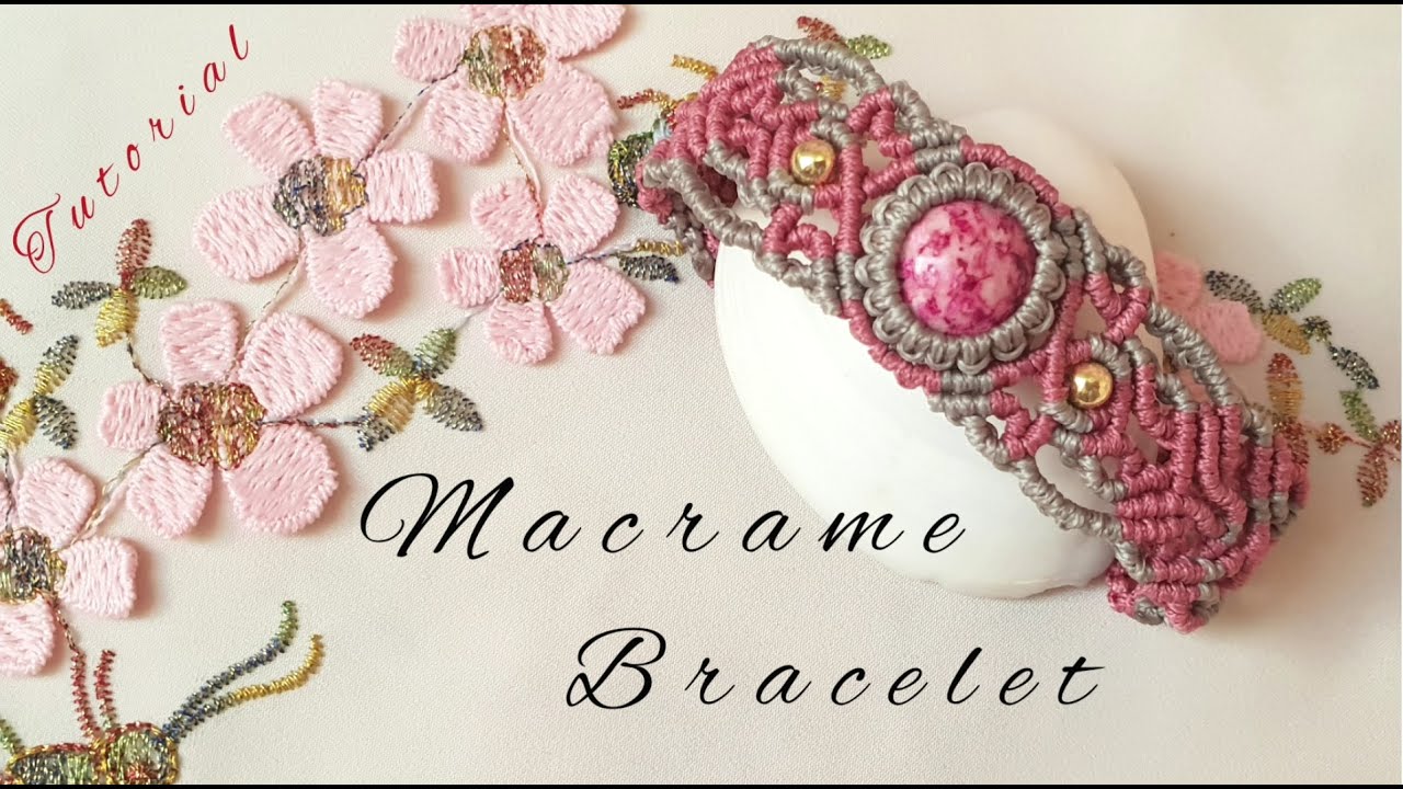 Diy Macrame Bracelet With stone/ How To Make amazing Macrame Bracelet / Macrame Tutorial - YouTube