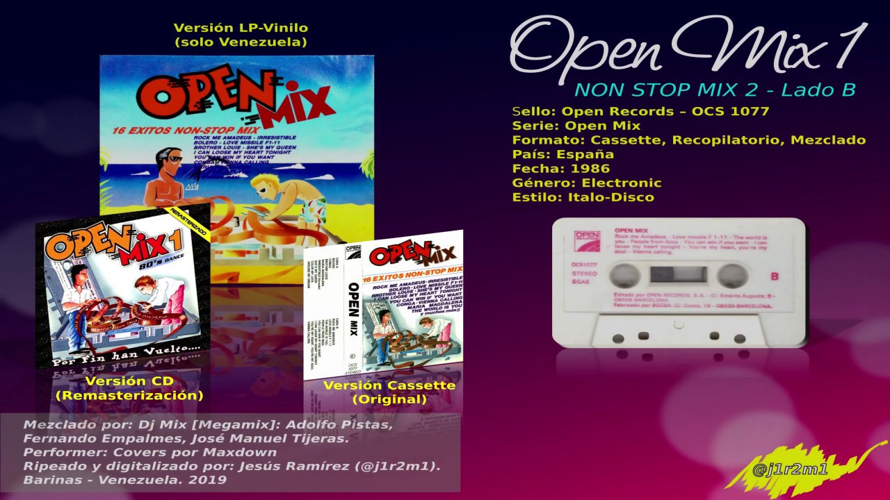 Open Mix 01 - Non Stop Mix 2, Cara B (1986) - YouTube
