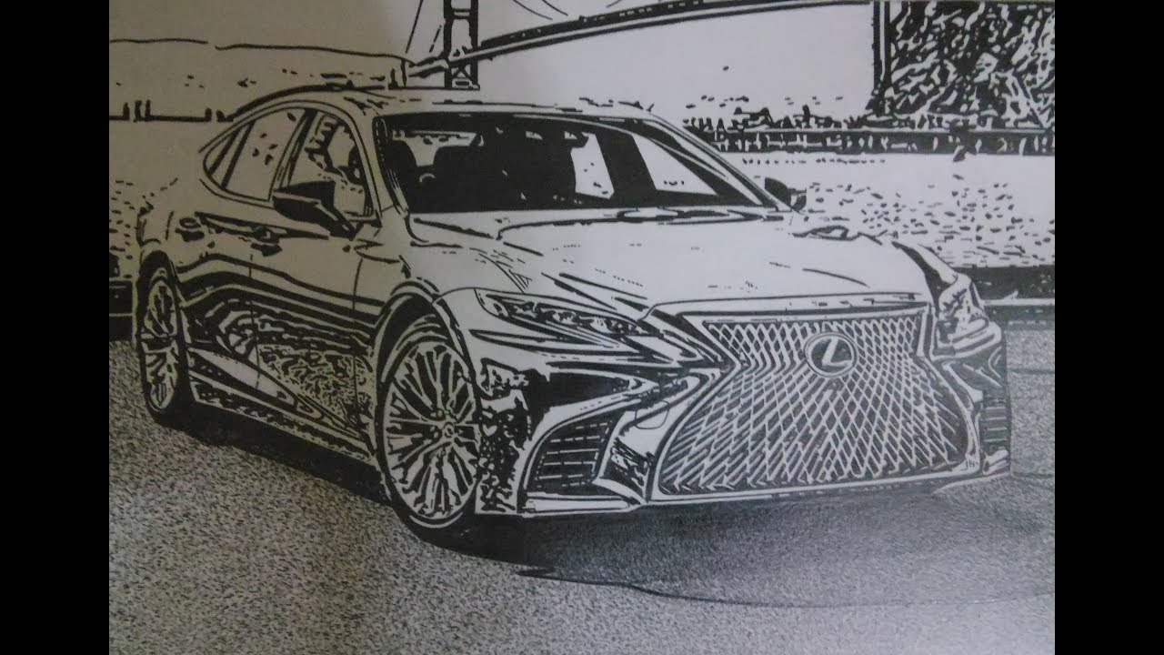 2018 LEXUS LS500 優雅 精細繪畫 Car Drawing [ 4 ] - YouTube