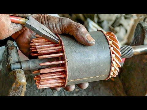 Incredible Rewinding Technique of an Old Truck Starter Motor Armature 