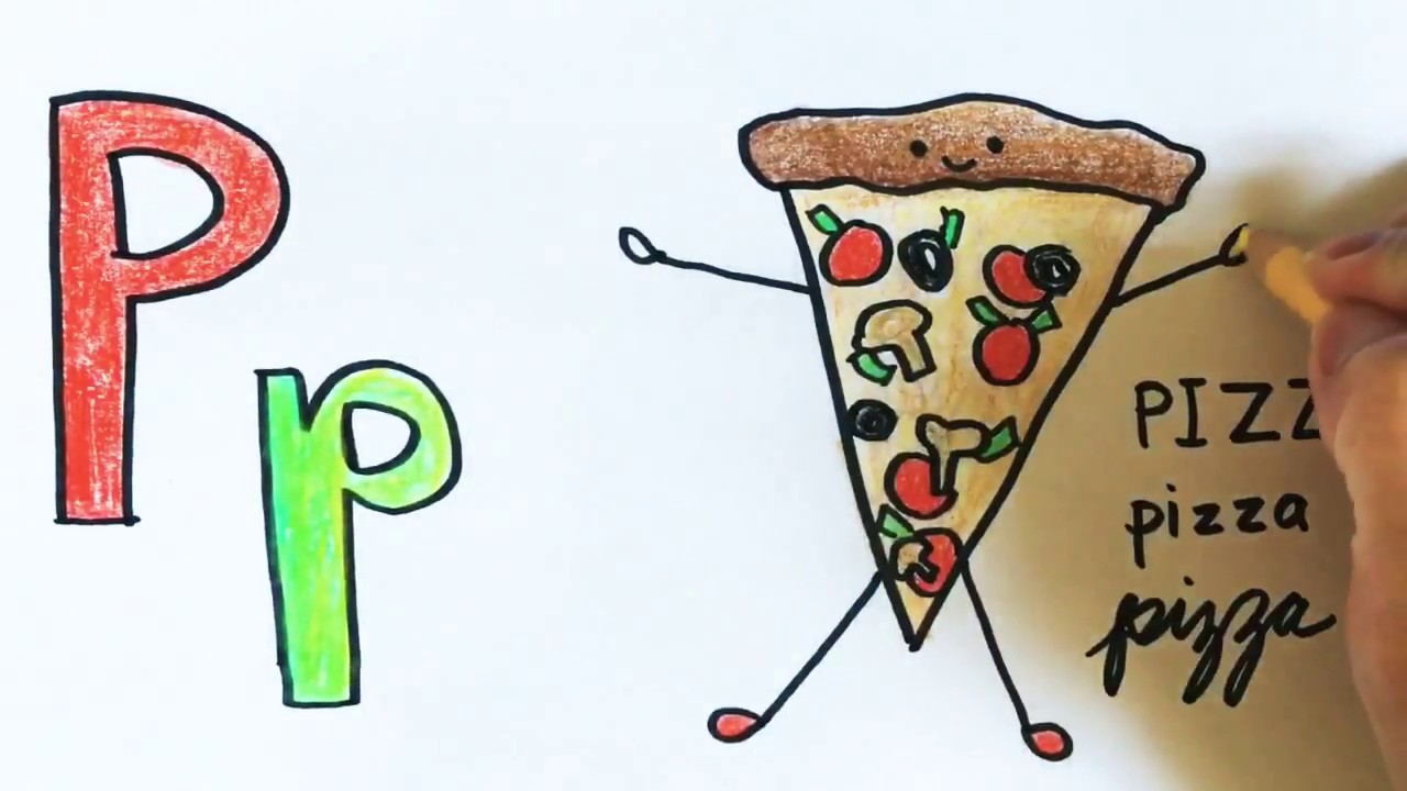 How to draw ~ P for pizza - YouTube
