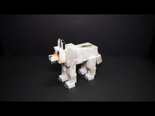 Minecraft Papercraft Wolf Tame
