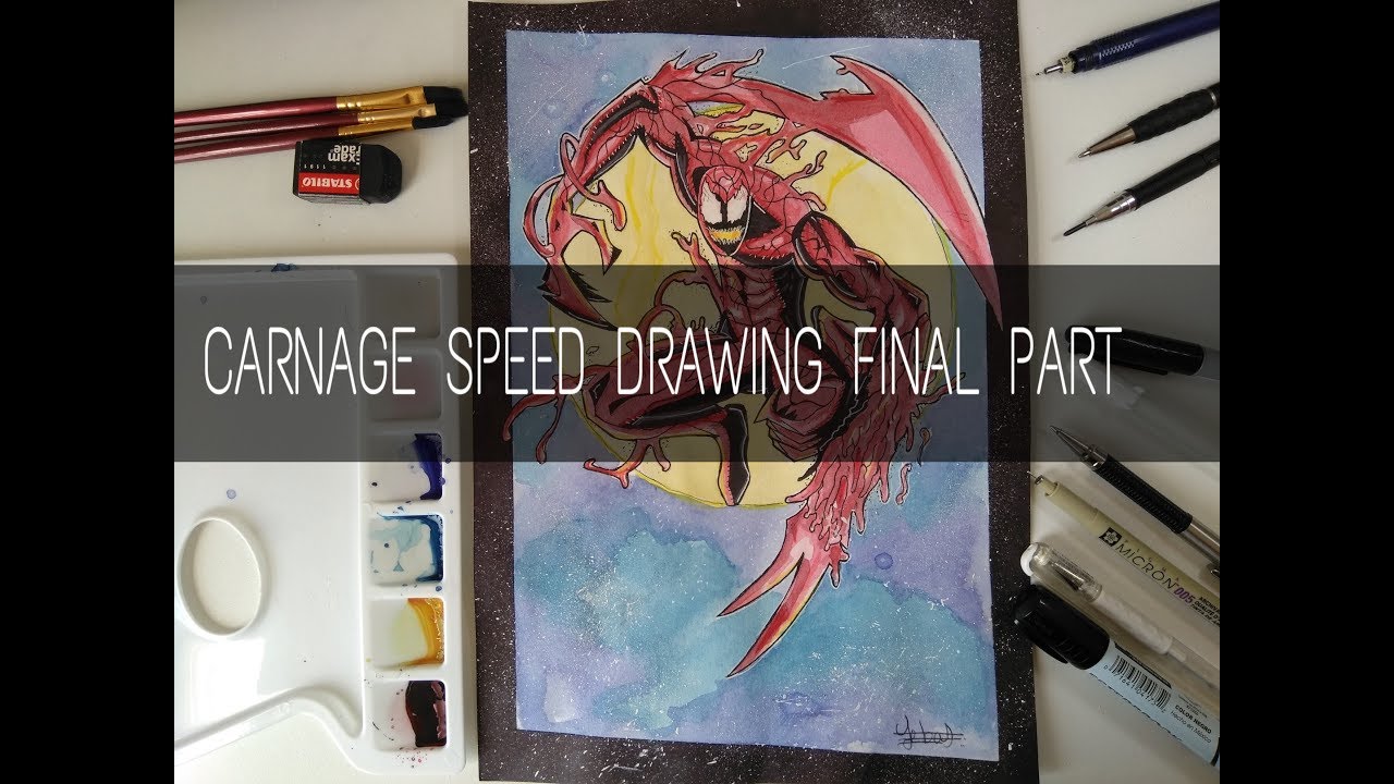Speed Drawing Carnage Pt 3 / How to draw Carnage - YouTube