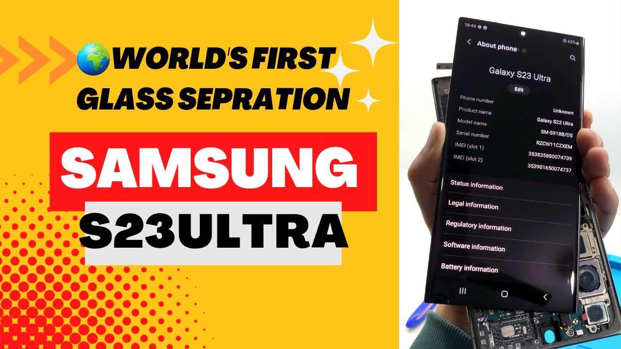 samsung s23 ultra glass change / samsung s23 ultra disassembly - YouTube