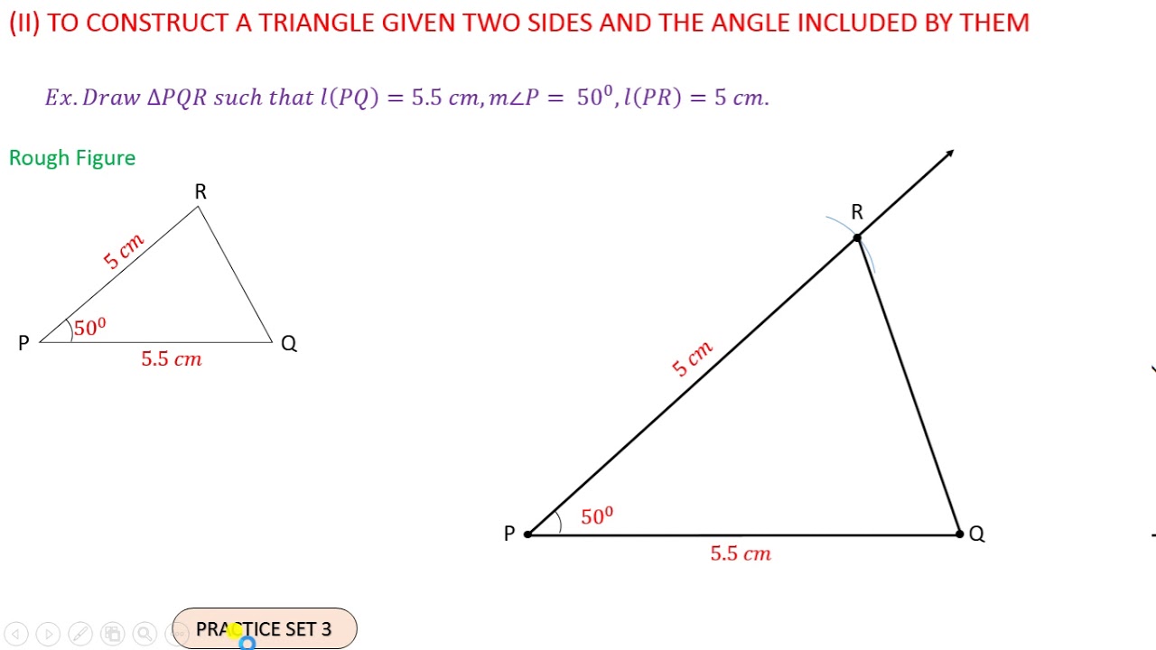 7TH MATHS GEOMETRICAL CONSTRUCTIONS TRIANGLE - YouTube