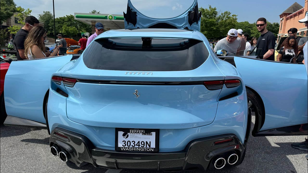 2024 Ferrari Purosangue in LIGHT BLUE with Orange Interior - YouTube