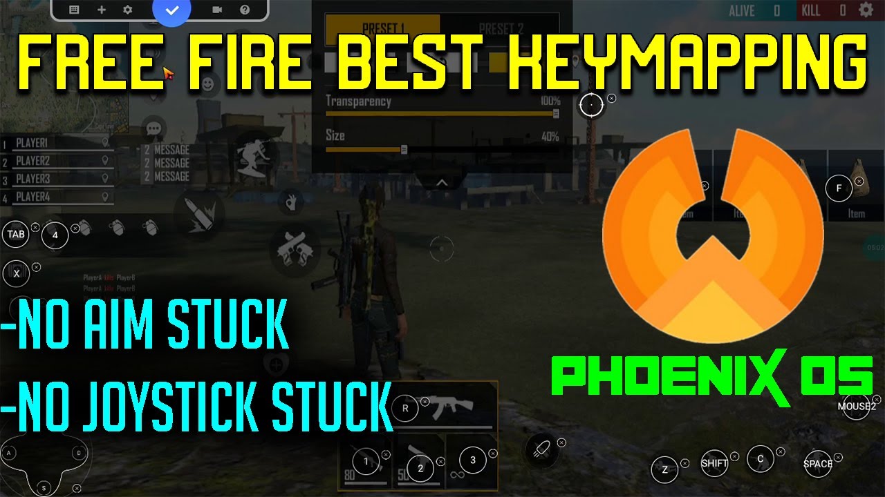 BEST FREE FIRE KEYMAPPING & CUSTOM HUD FOR PHOENIX OS | ALL PROBLEM ...