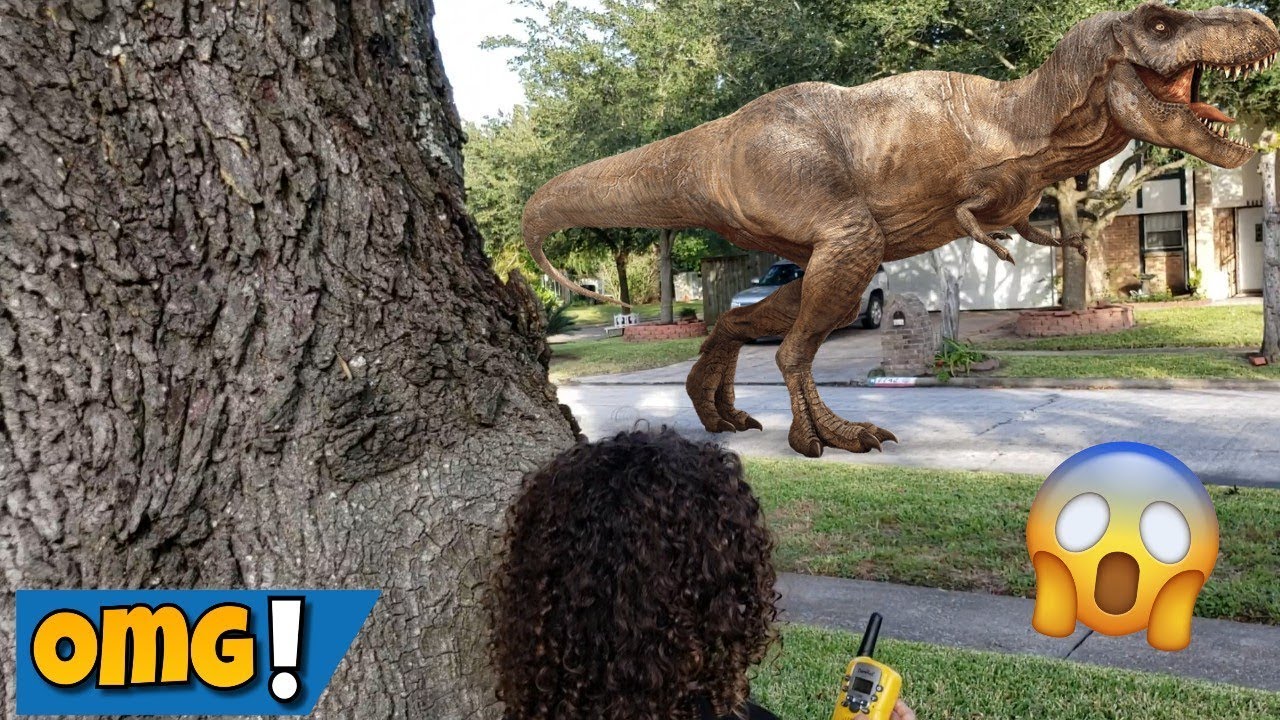 T REX DINOSAUR CAUHT ON CAMERA!!! 😱Exploring with Walkie Talkies - YouTube