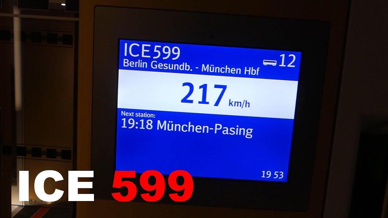 Nachtfahrt im ICE 4 von Stuttgart Hbf nach München Hbf | ICE 599 - YouTube
