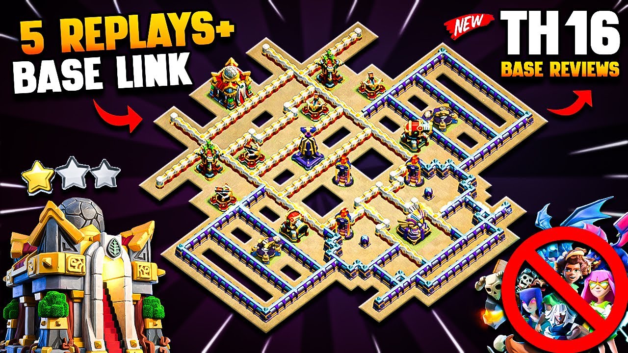 IMMORTAL TH16 Base Link With 5 Replays (Best Town Hall 16) | ONLY 1 ...