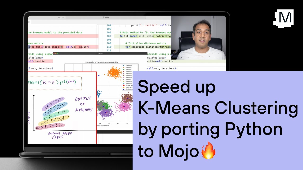 Speed up K-Means clustering by porting Python implementation to Mojo🔥 ...