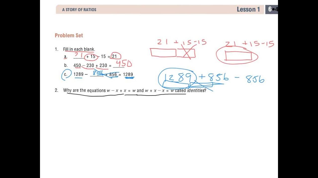 Grade 6 Module 4 Lesson 1 Problem set - YouTube