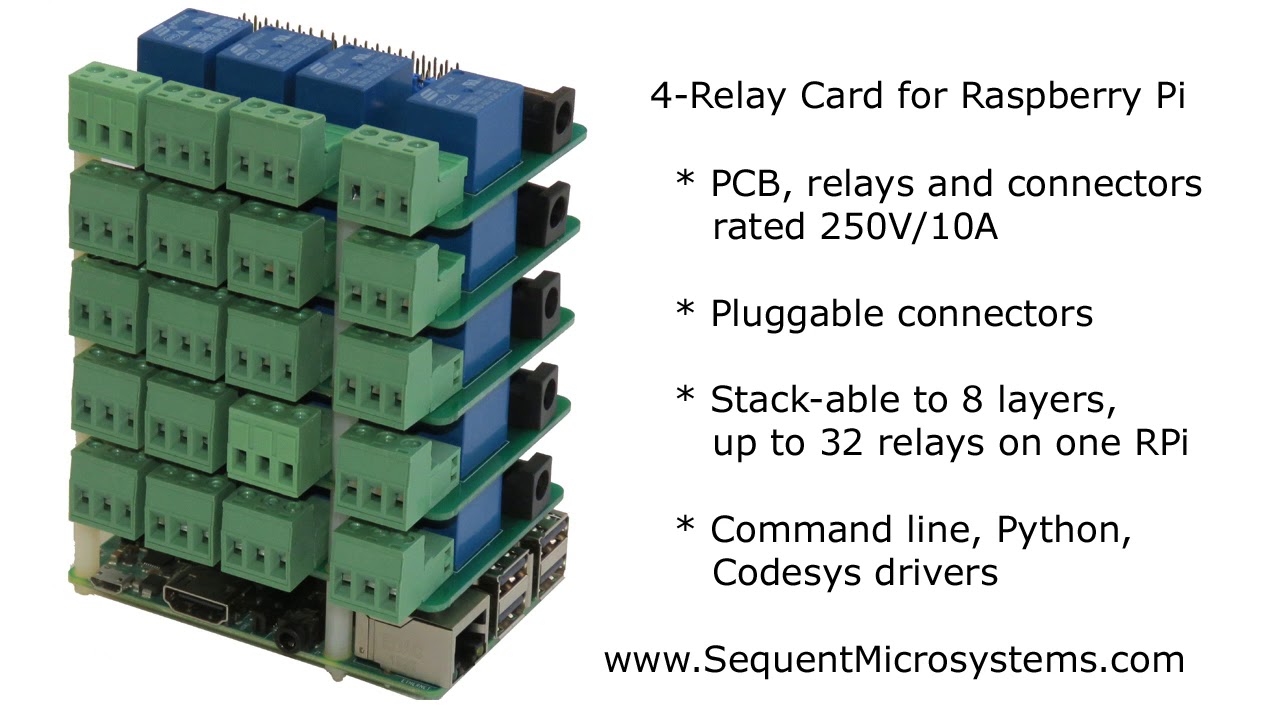 4 Relays RPI - YouTube