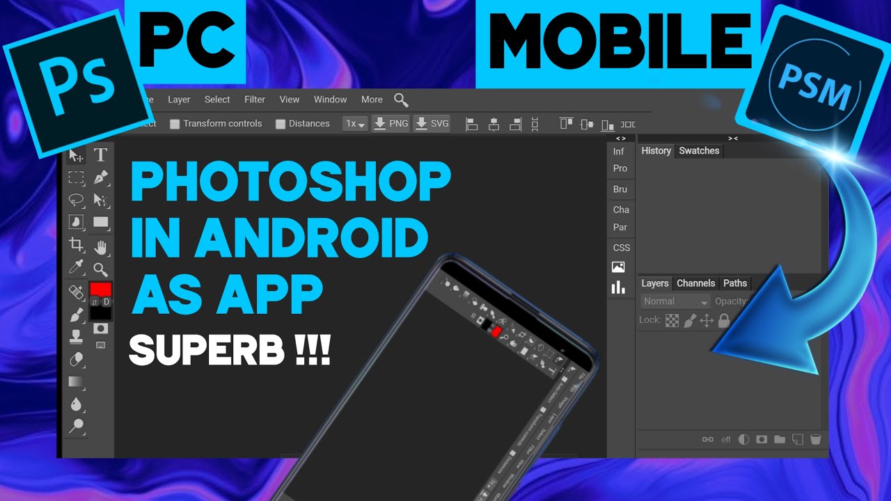 Photoshop app in 😃 android | mobile ps| 2020| psm app - YouTube