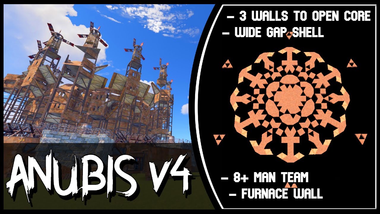 Anubis v4 l Wide Gap Shell, Furnace Wall, 3 Walls To Open Core | Rust ...