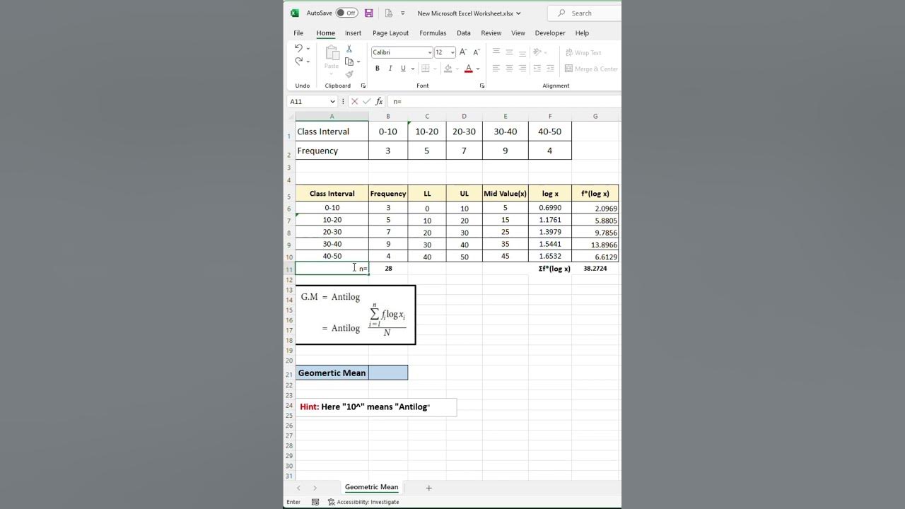 Calculate Geometric Mean For Grouped Data Excel YouTube calculate-geometric-mean-for-grouped-data-excel-youtube