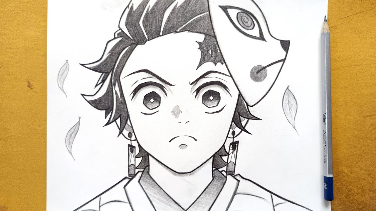 How to draw Tanjiro Kamado step by step for beginners || Easy anime ...