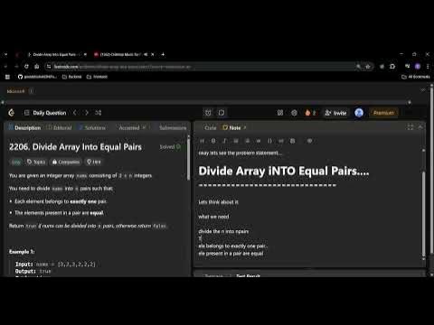 Divide Array Into Equal Pairs #LeetCode #17-03-2025 #dailychallenge #coding #java - YouTube