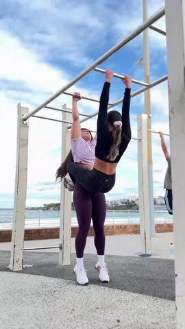 Woman Shows How to Cross Someone When Hanging on Same Bar - 1508108 ...