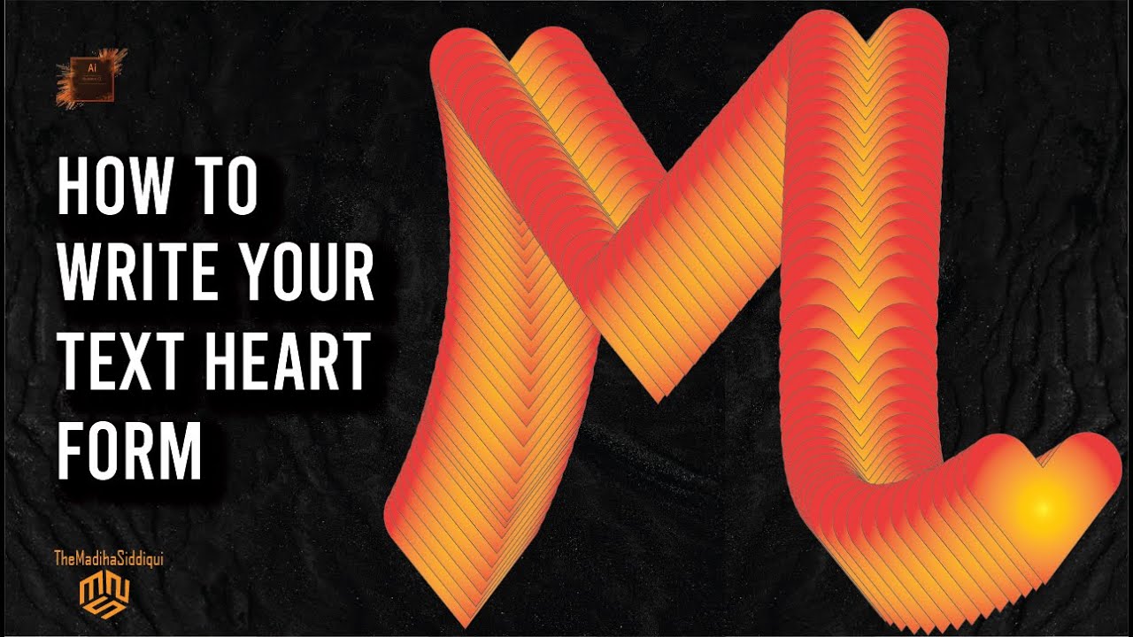 How to create heart shaped text in illustrator | Graphic Designing ...