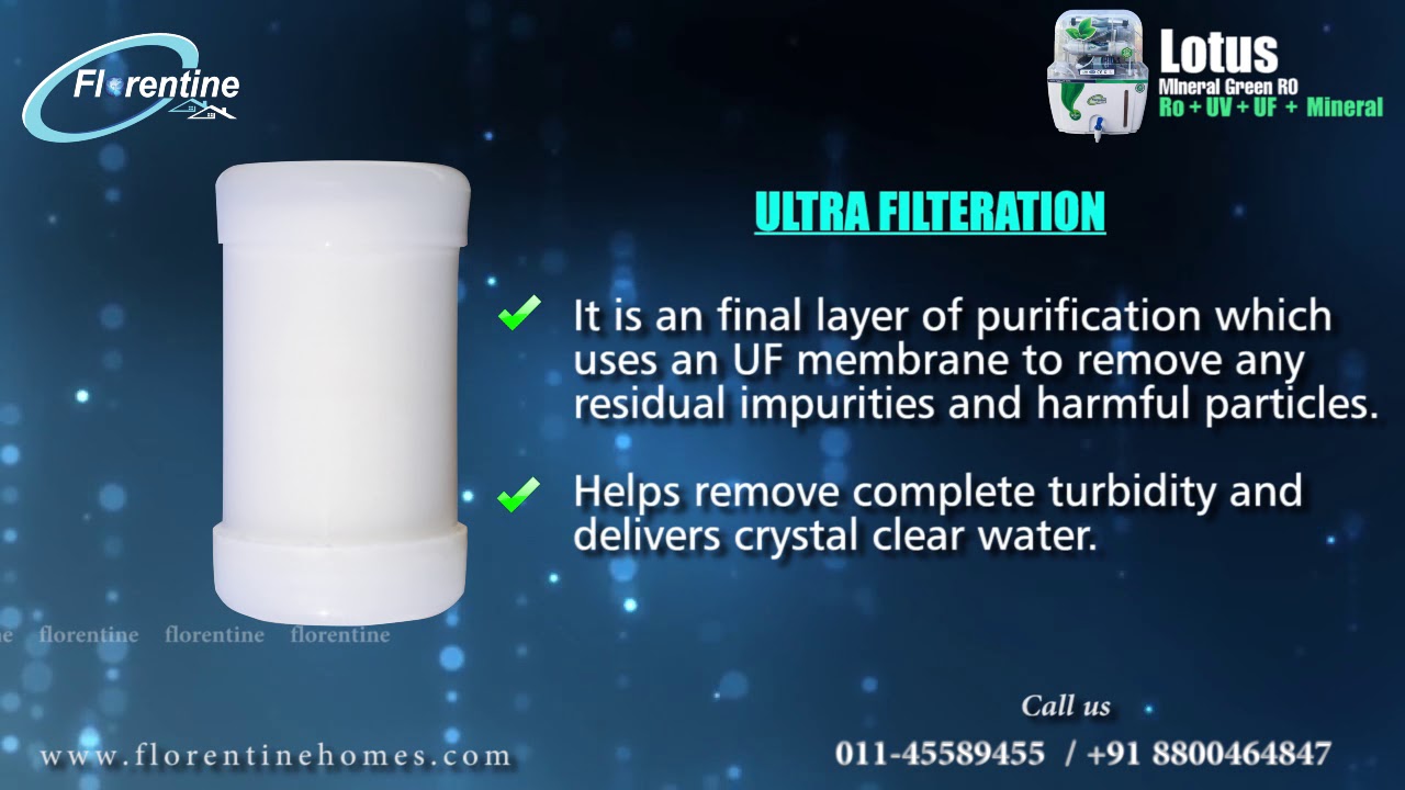 Florentine Lotus RO Water Purifier Description English - YouTube