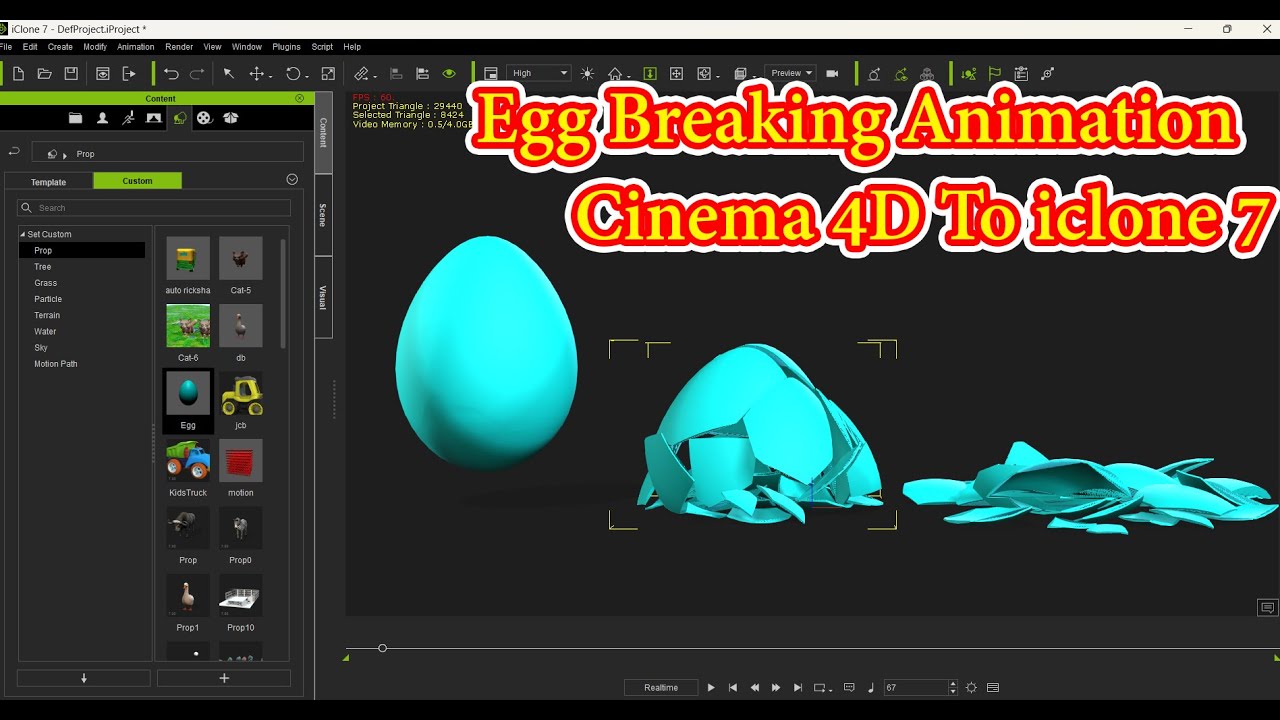 Egg Breaking Animation Cinema 4D To iclone 7C4d to iClone 7\8 | Cinema ...
